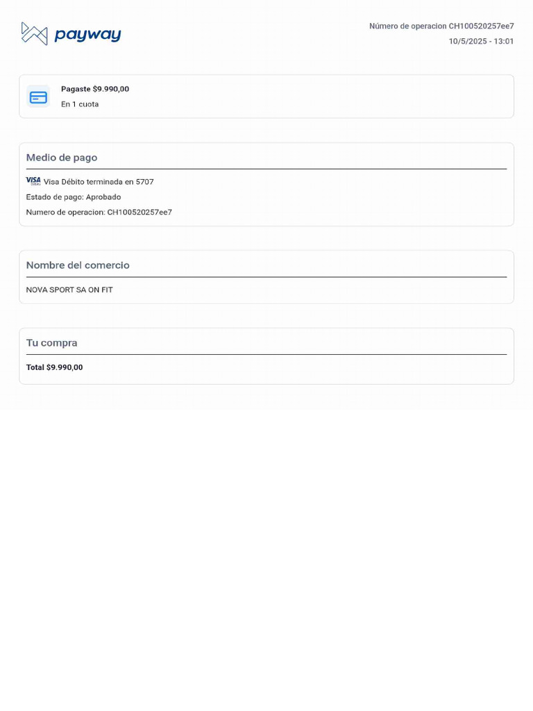 Comprobante Payway | PDF