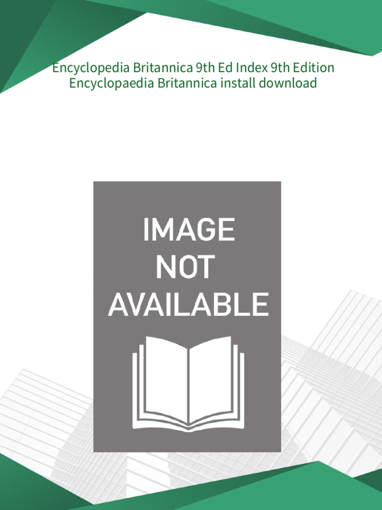 Encyclopedia Britannica 9th Ed Index 9th Edition Encyclopaedia ...