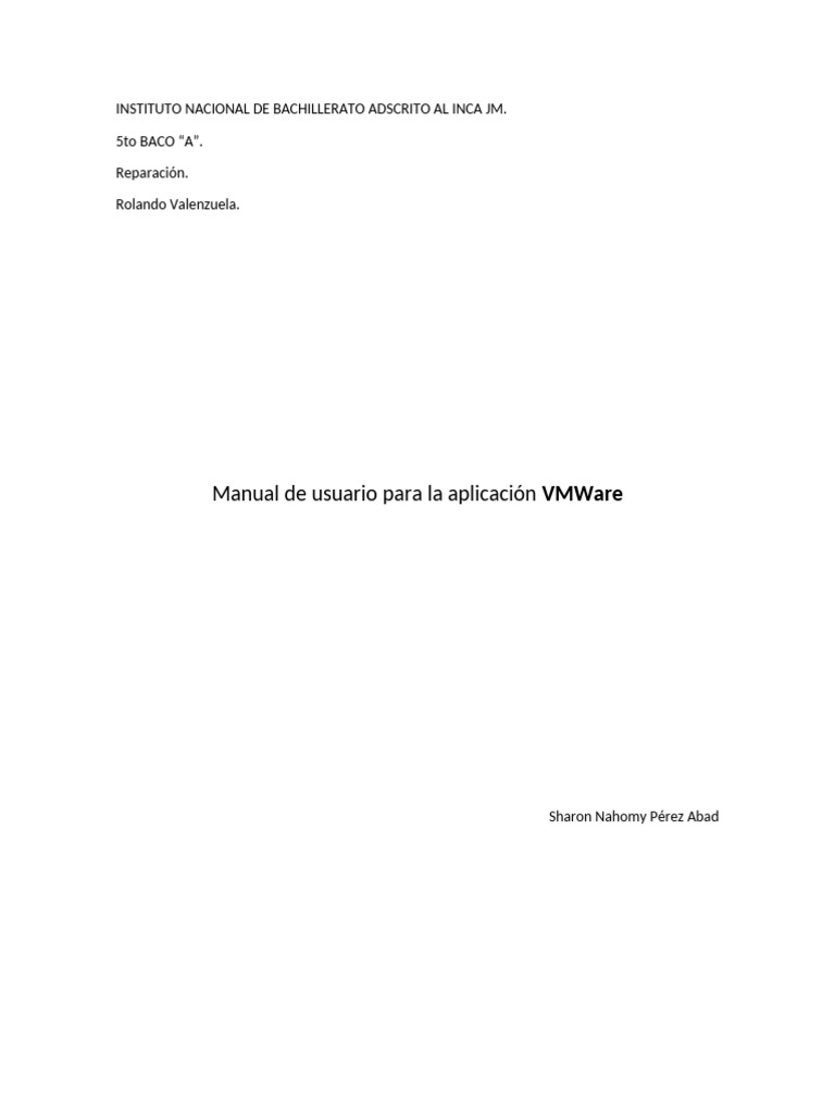 Manual de Uso VMWare | PDF | Windows 10 | Memoria USB