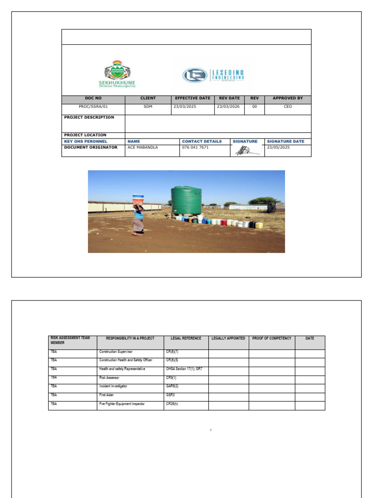 SCOPE & SITE SPECIFIC RISK ASSESSMENT | PDF | Risk | Risk Assessment