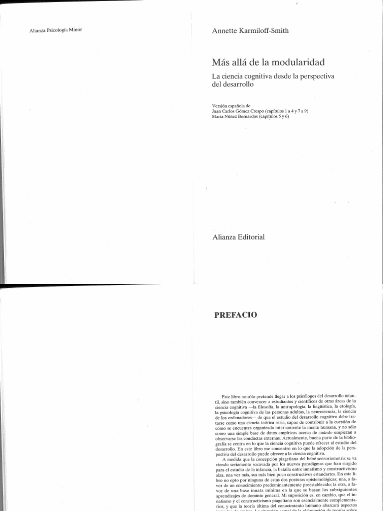 2.5. Karmiloff Smith. Mas Allá de La Modularidad. Prefacio y C1 | PDF