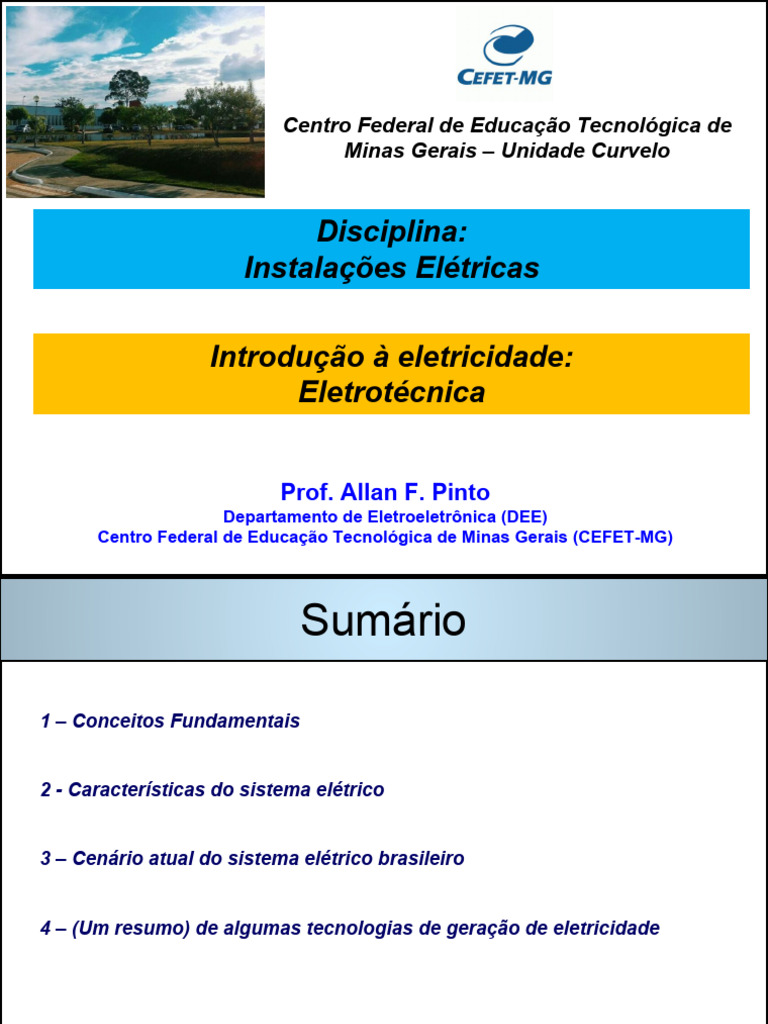 Aula-3-IntEle2025-1-3-Introducao-a-eletricidade-eletrotecnica-Parte-II | PDF | Corrente ...