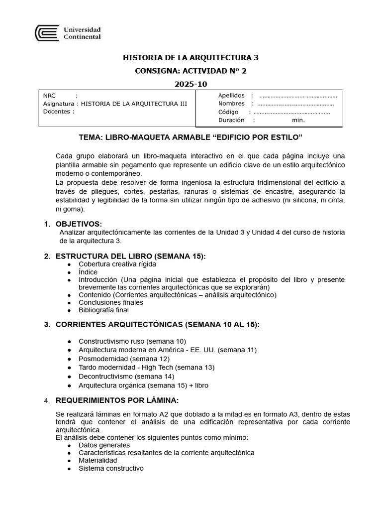 Consigna LIBRO - MAQUETA | PDF