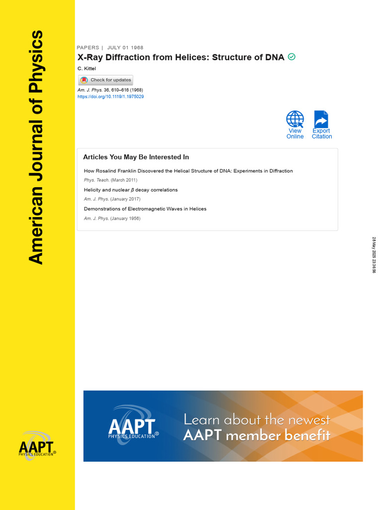 DNA Diffraction AJP1968 | PDF