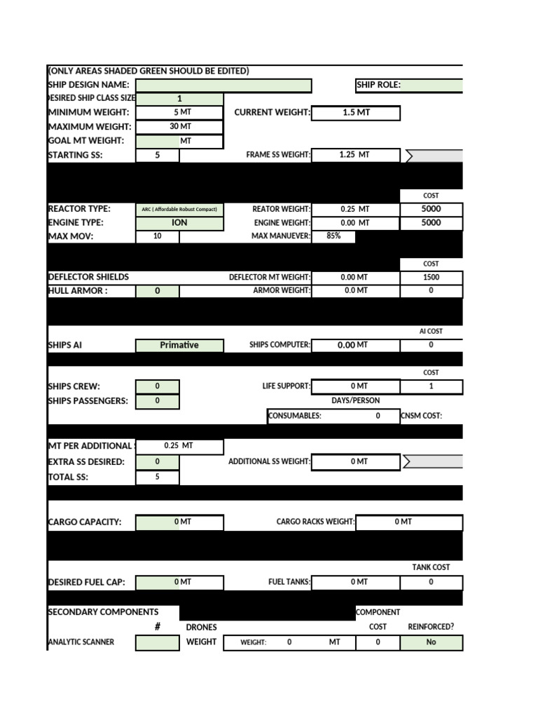 Quasar STARSHIP - DESIGN - SHEET | PDF | Ships