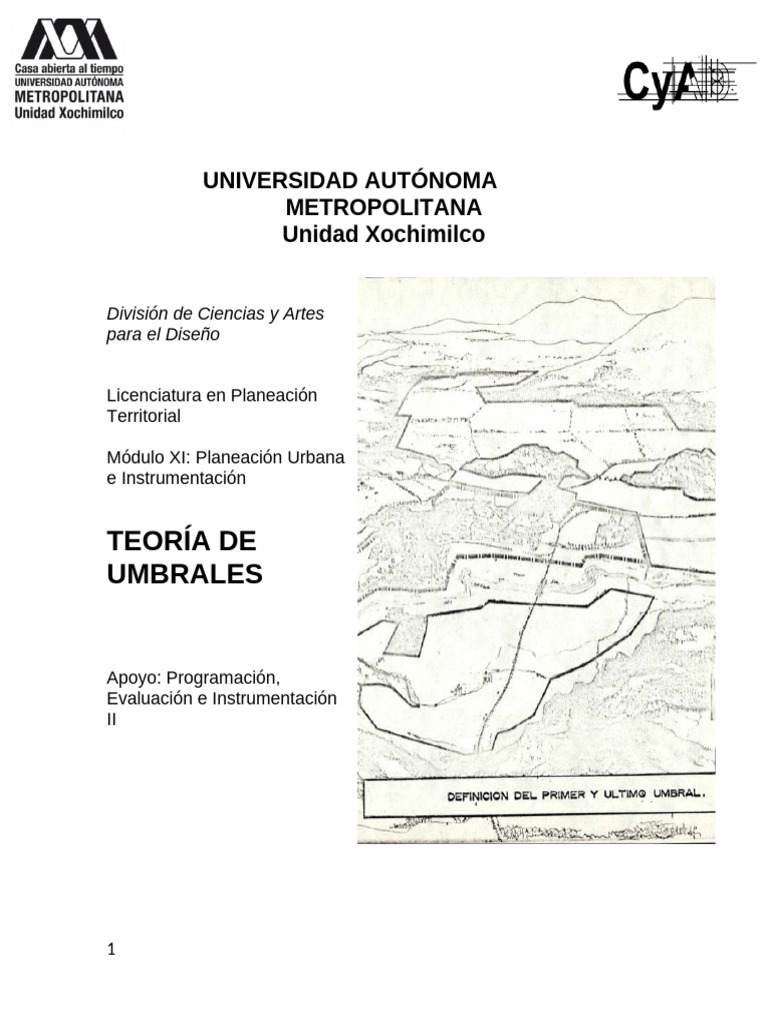 Ficha Teoría de Umbrales | PDF | Planificación urbana | Planificación