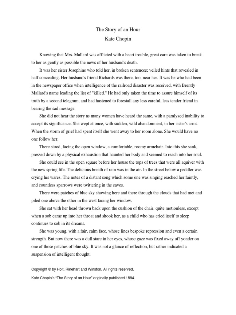 Kate Chopin - The Story of an Hour