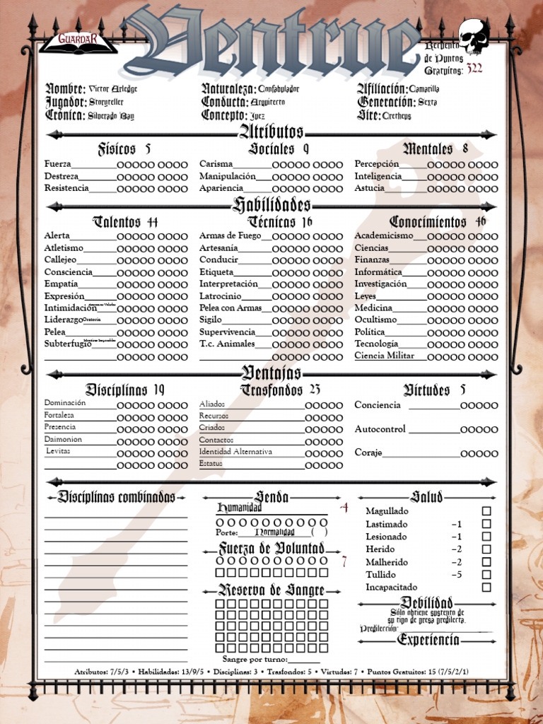 character_sheet_Victor Arledge | PDF
