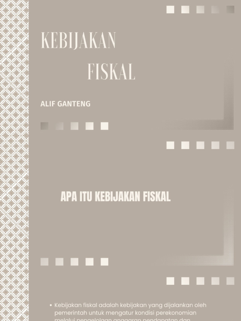 Materi Presentasi Kebijakan Fiskal | PDF