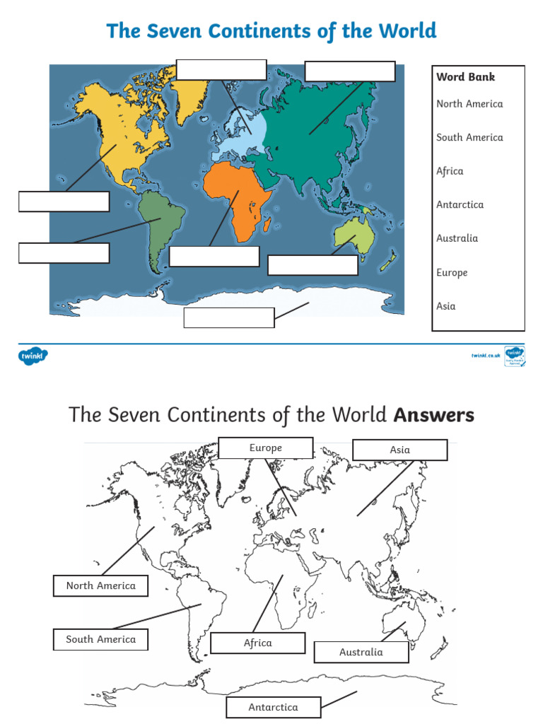 T G 273 The Seven Continents Labelling Activity Sheet - Ver - 12 | PDF