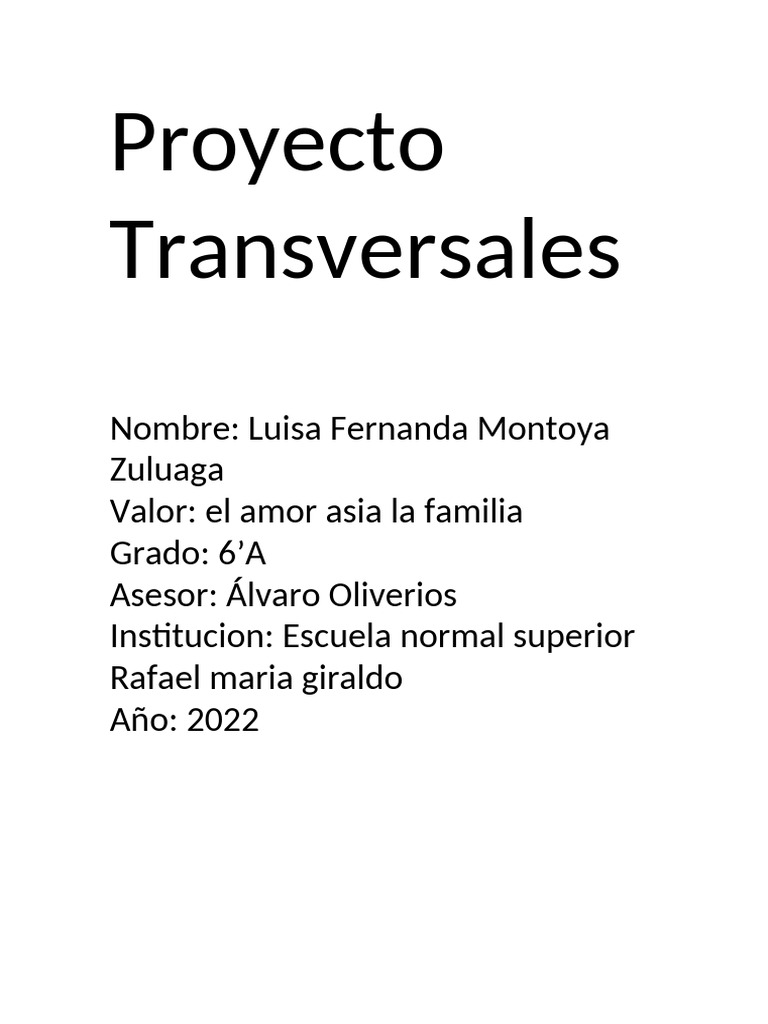 Proyecto Transversales | PDF