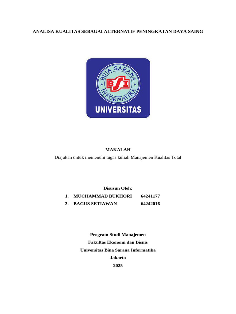 RTM-2 Manajemen Kualitas Total | PDF