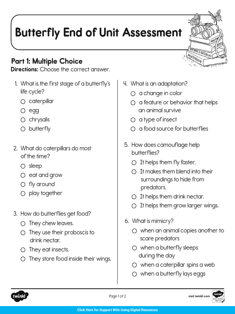 Digital Butterfly End of Unit Assessment | PDF | Butterfly | Insects