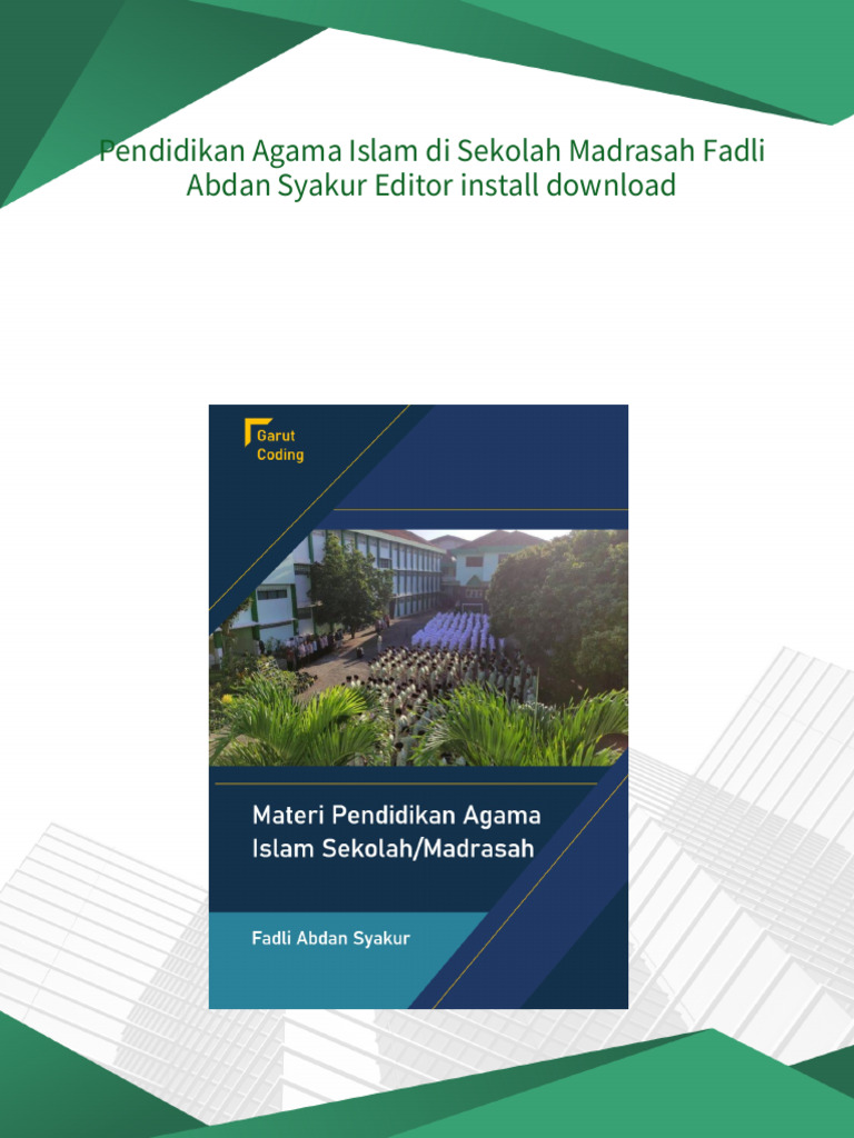 Pendidikan Agama Islam Di Sekolah Madrasah Fadli Abdan Syakur Editor PDF Download | PDF