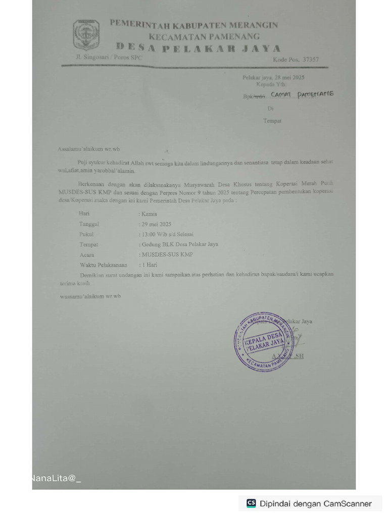 Undangn Pak Camat | PDF