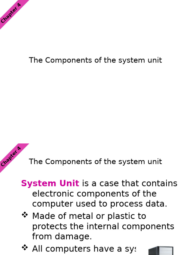 Components of System Unit | PDF | Read Only Memory | Central Processing Unit