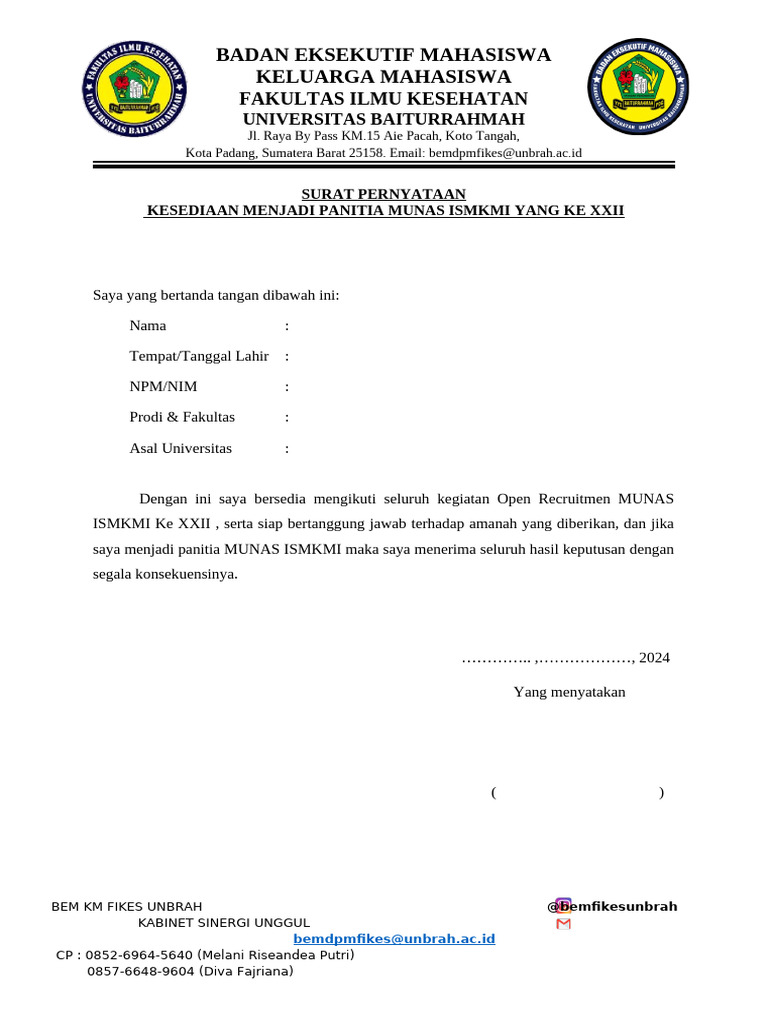 Pernyataan Komitmen Munas Ismkmi | PDF