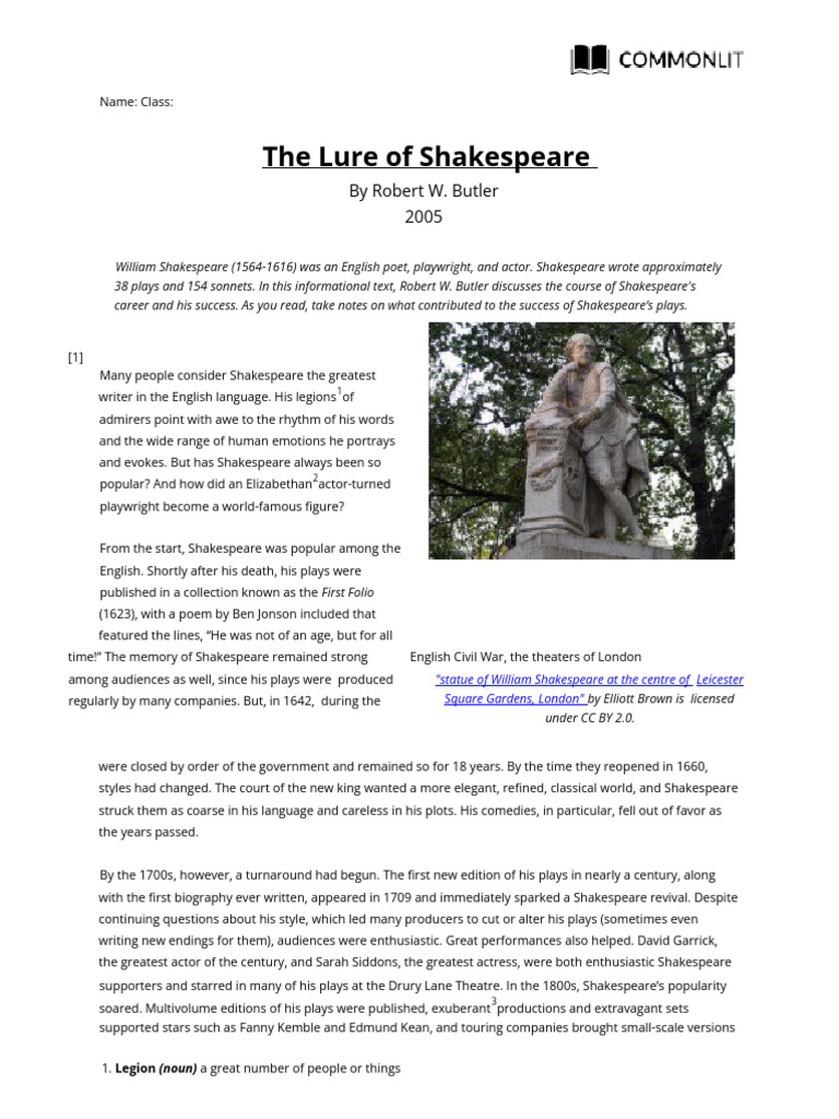 The Lure of Shakespeare-Teacher-12 | PDF | William Shakespeare | Ben Jonson
