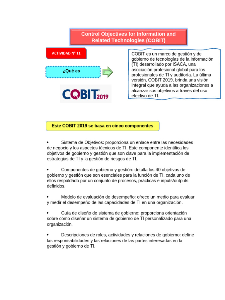 COBIT | PDF | Cobit | Tecnologías de la información