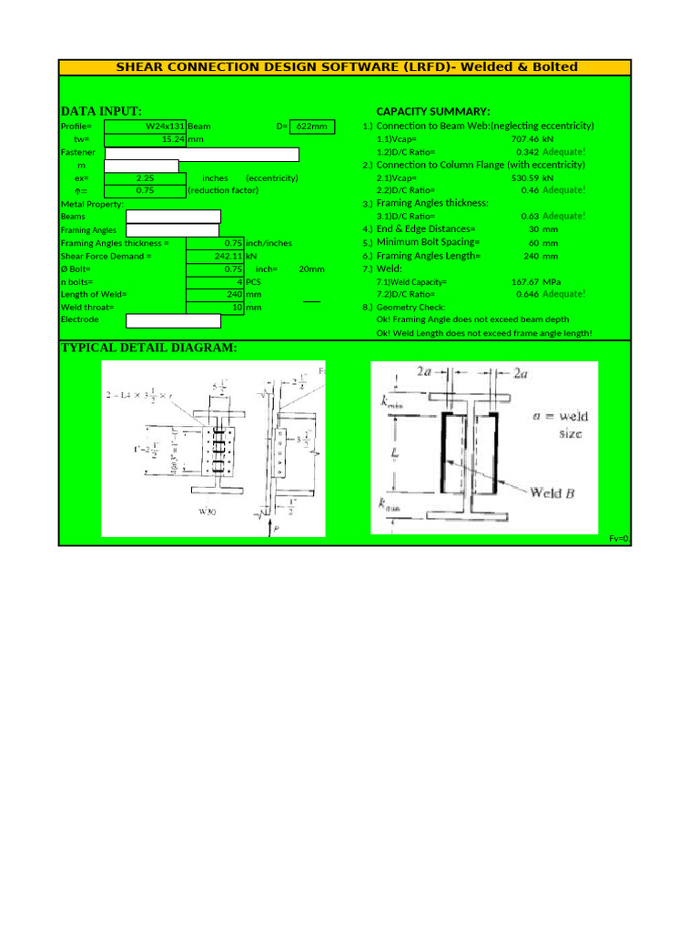 Simple Shear Connection design-AISC | PDF