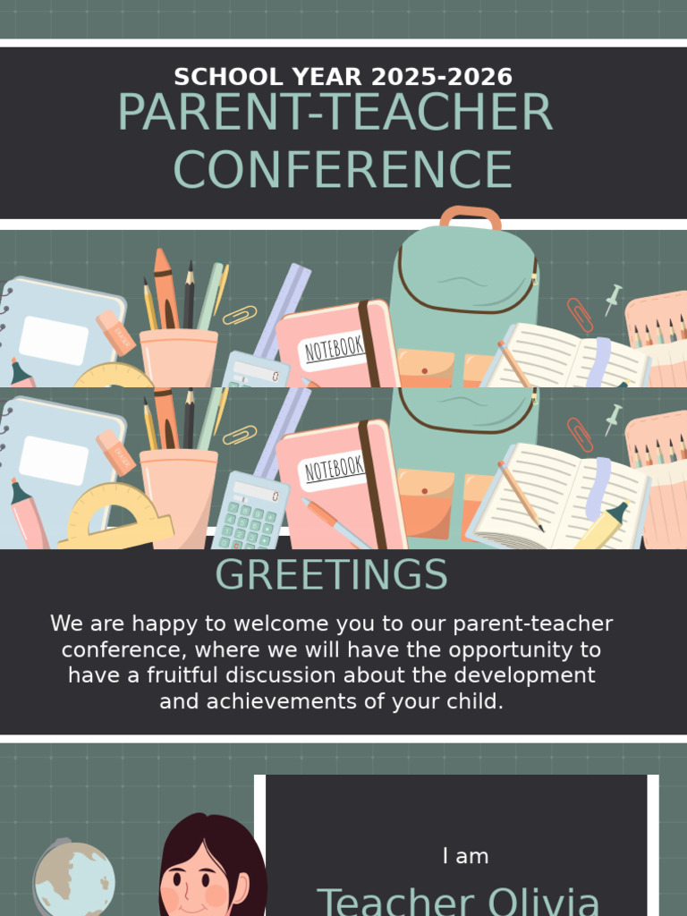 Parent Teacher Conference Education Presentation in Green and White ...
