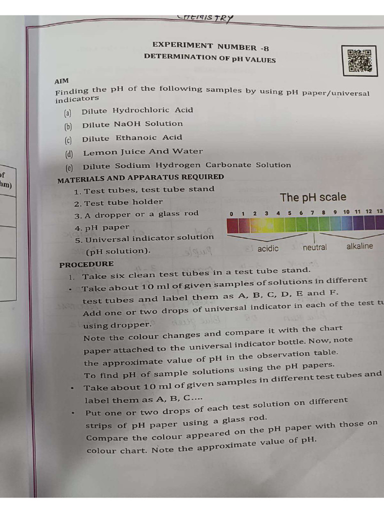 Chemistry Practical | PDF