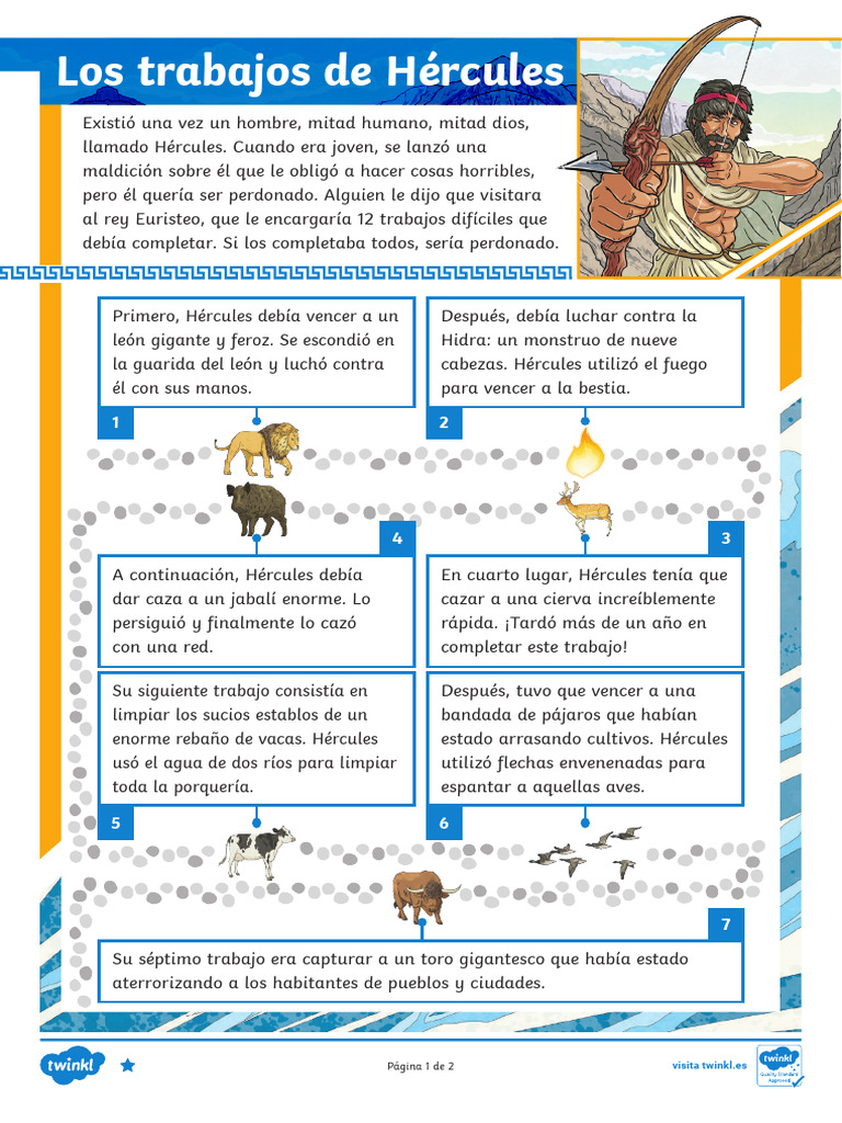 Los 12 trabajos de Hércules explicados | PDF