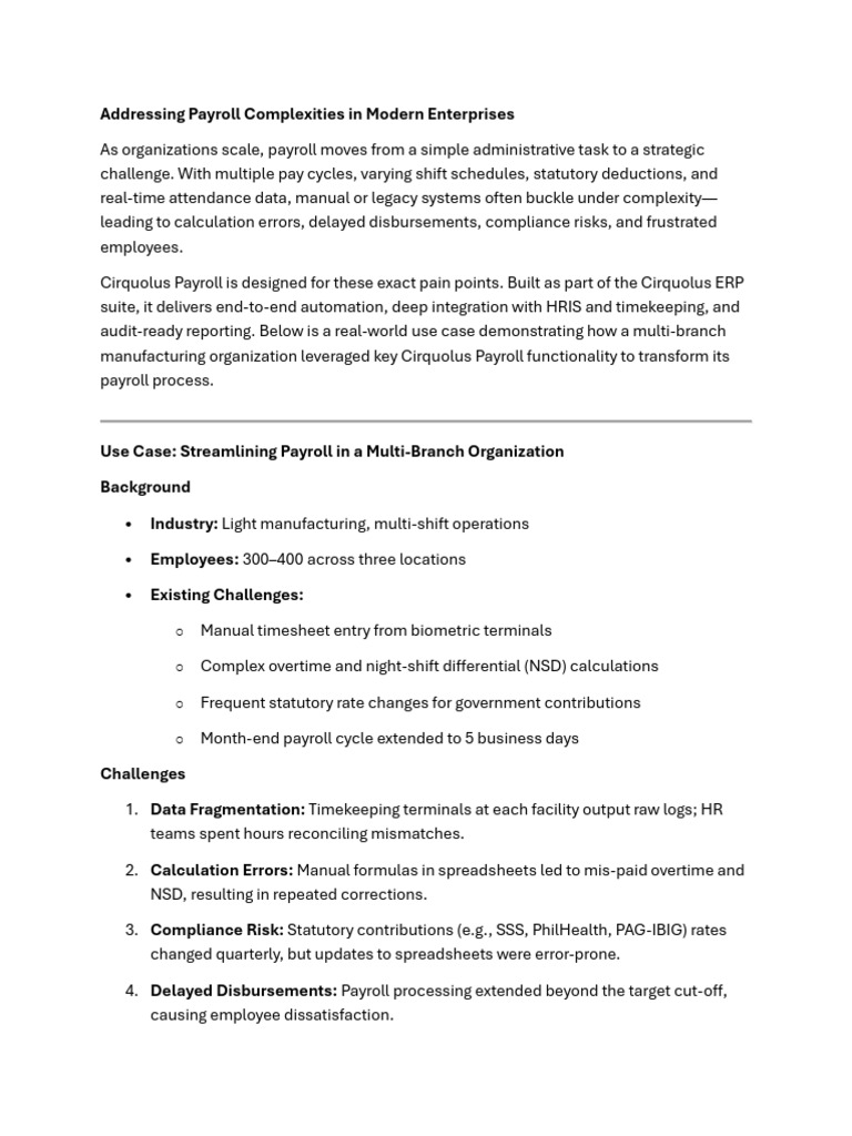 Addressing Payroll Complexities in Modern Enterprises | PDF | Payroll ...