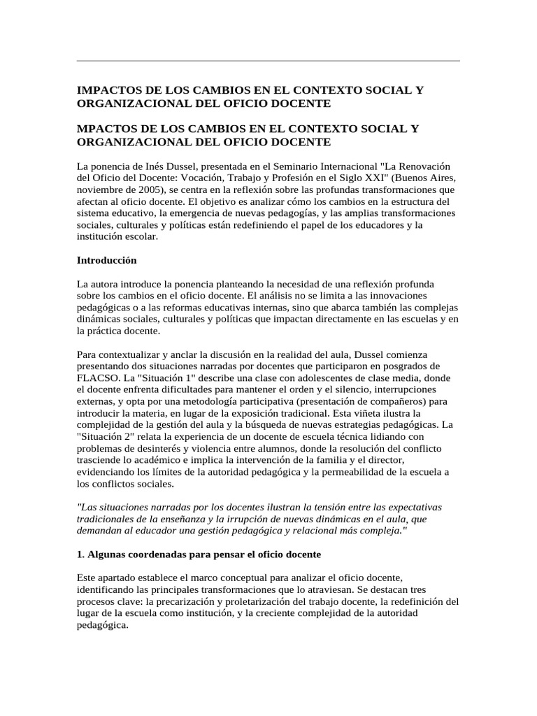 IMPACTOS DE LOS CAMBIOS EN EL CONTEXTO SOCIAL | PDF | Maestros | Enseñando