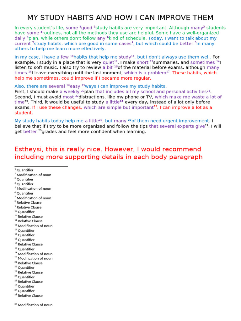 Improving My Study Habits | PDF