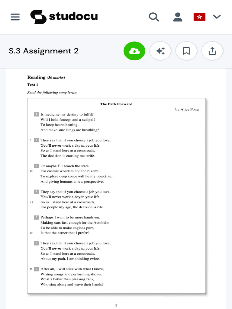 S.3 Assignment 2 - Buddhist Yip Kei Nam Memorial College Secondary 3 ...