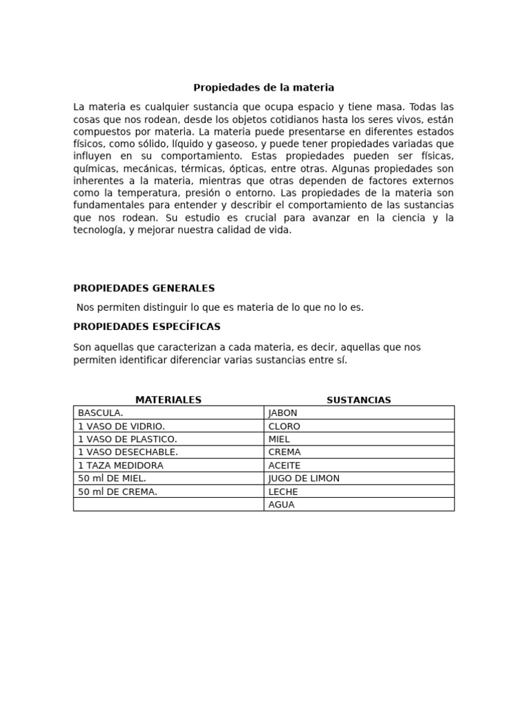 Propiedades de La Materia | PDF