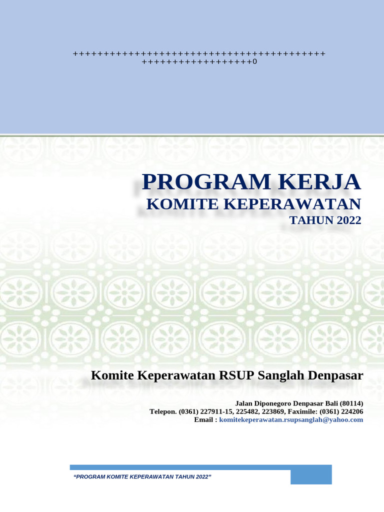 Program Kerja Keperawatan 2022 RSUP Sanglah | PDF