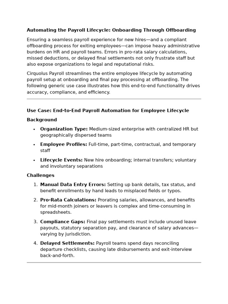 Automating The Payroll Lifecycle Onboarding Through Offboarding | PDF ...