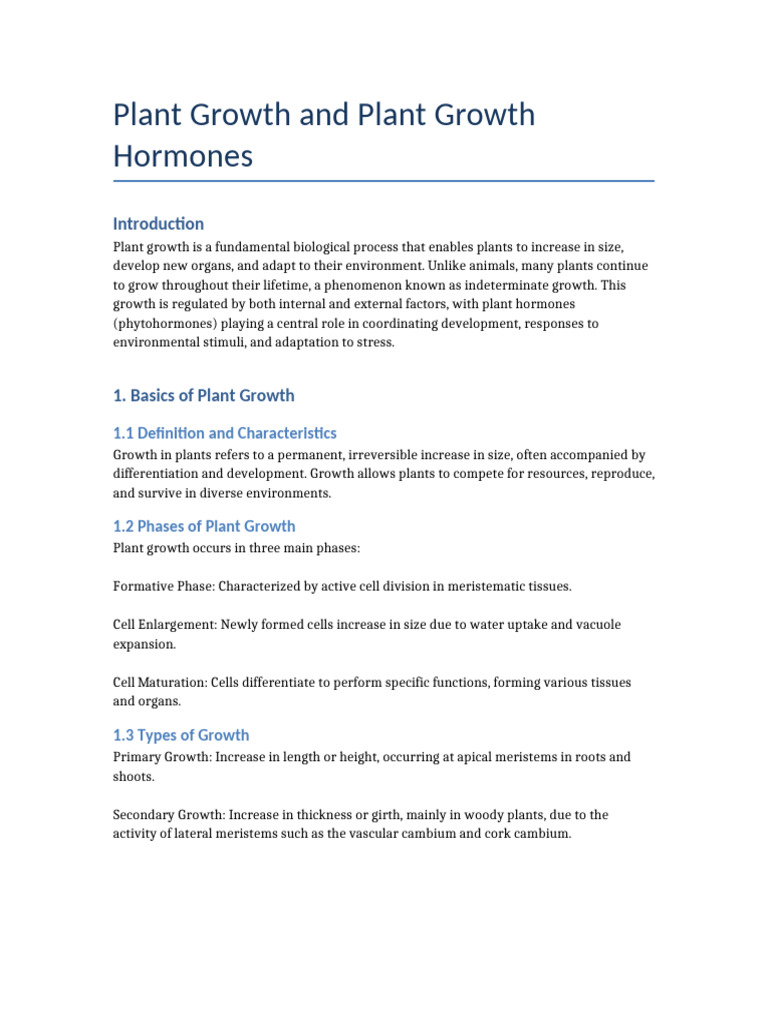 Plant Growth and Hormones | PDF | Plant Hormone | Auxin