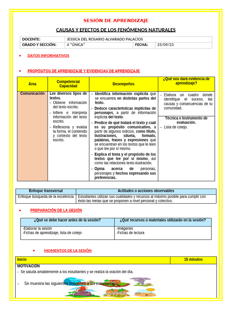 Causas y Efectos de Fenómenos Naturales | PDF | Aprendizaje | Información
