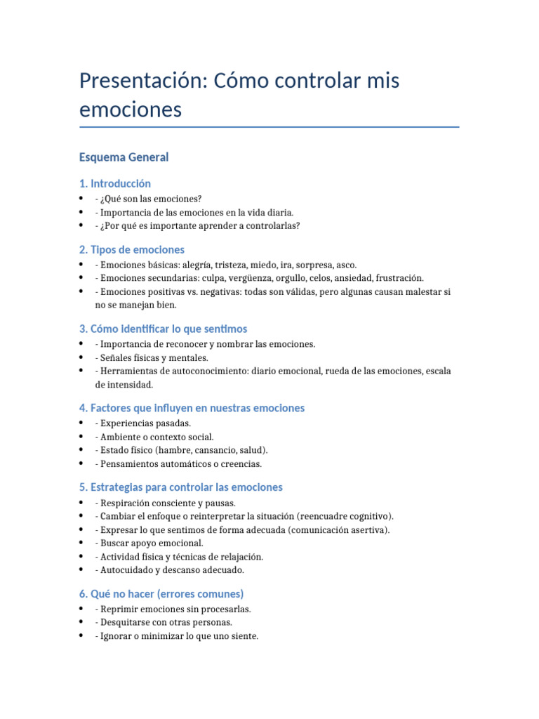Controla tus emociones: Guía práctica | PDF | Las emociones | Ciencias ...