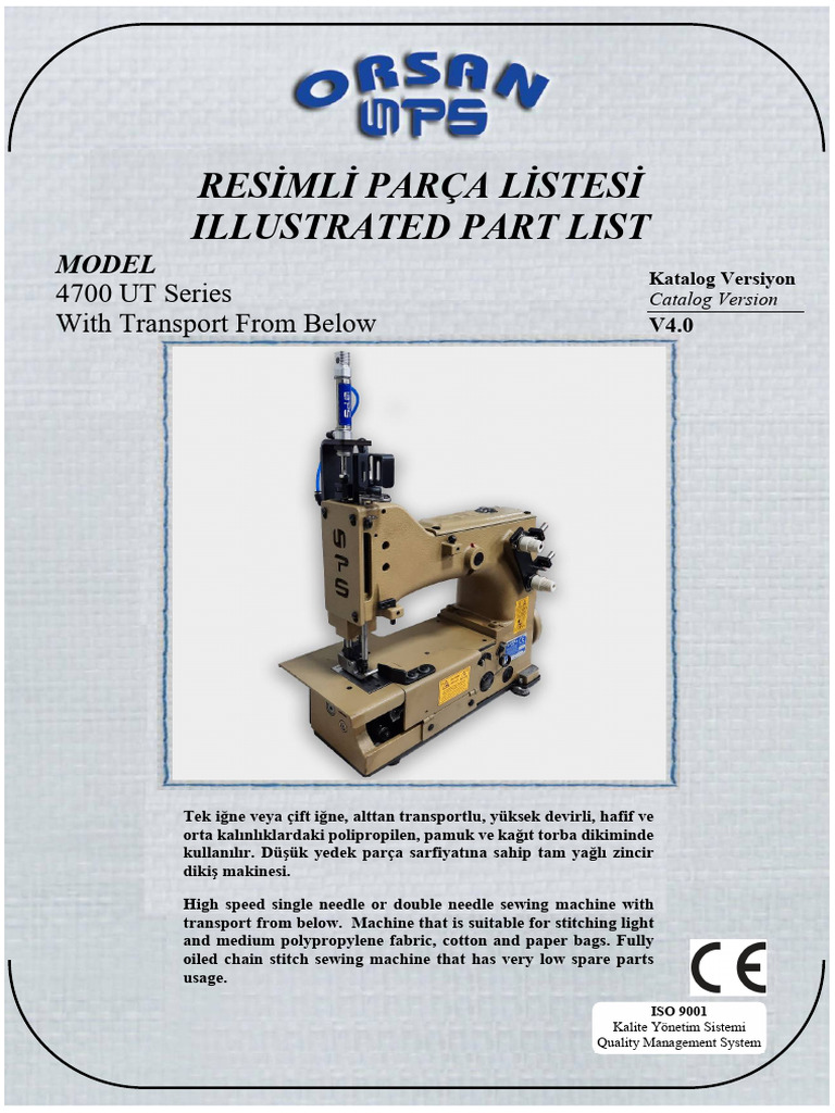 4700 UT Serisi Katalog V4 User Manual and Spare Parts Catalog | PDF