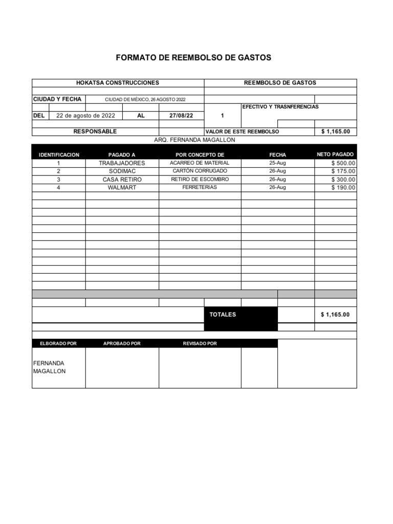 1176141308-Formato de Reembolso | PDF