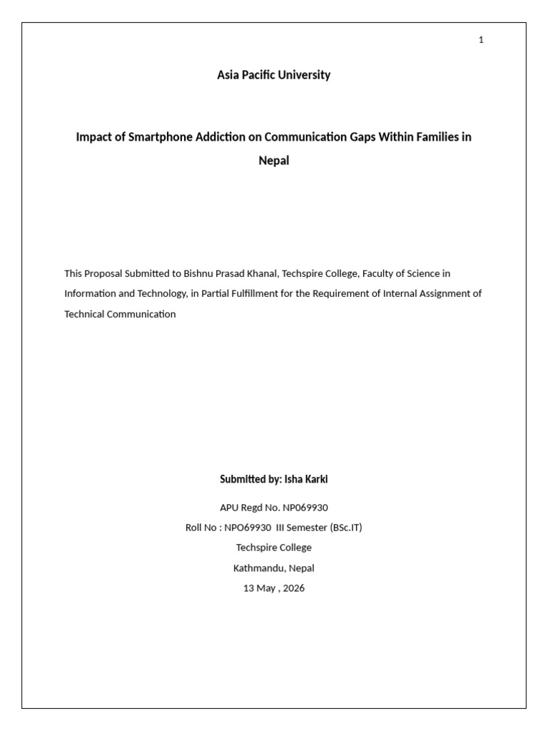 31 - Proposal - Isha - Karki - NP069930 | PDF | Survey Methodology ...