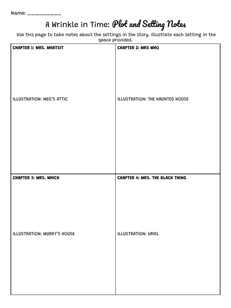 A Wrinkle in Time: Settings and Notes | PDF