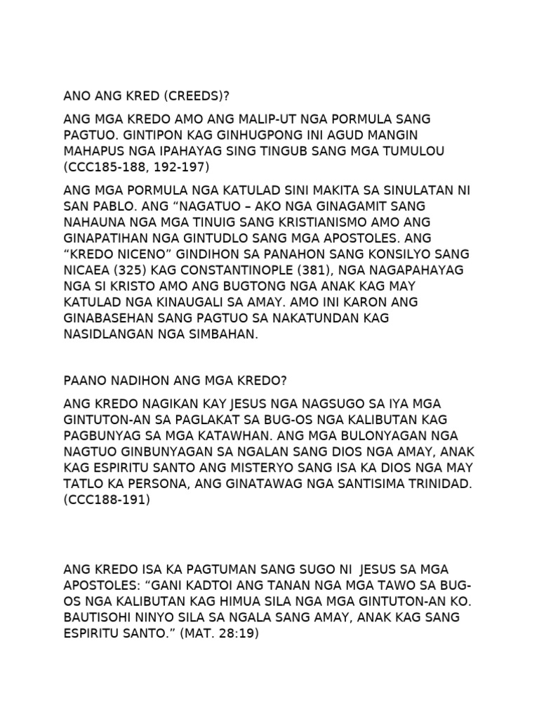 Ang Kredo Sang Mga Apostoles | PDF
