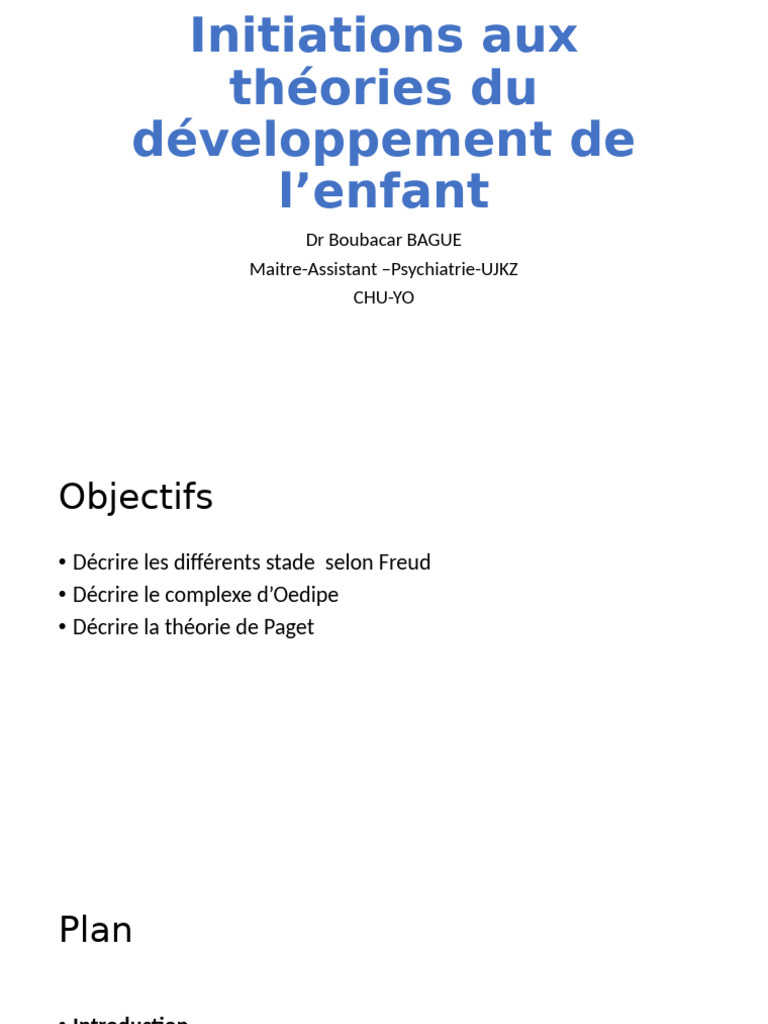 initions aux theories de developpement | PDF | Complexe d'Œdipe ...