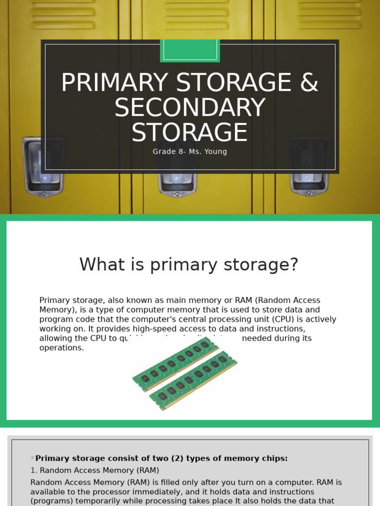 Primary vs Secondary Storage Explained | PDF | Computer Data Storage ...