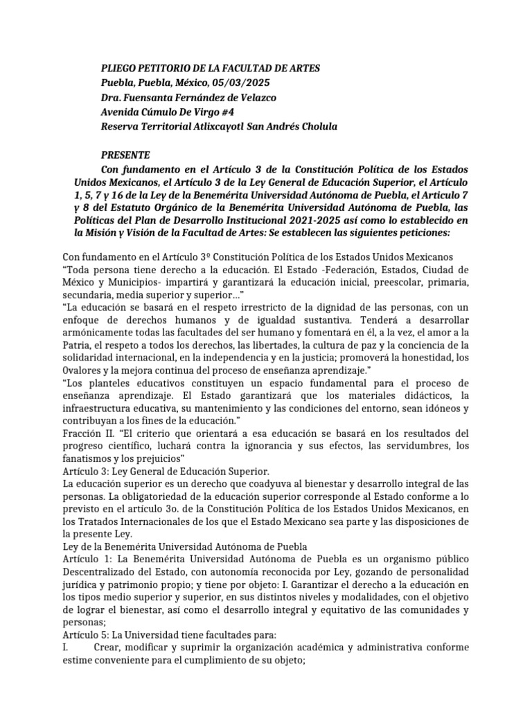 Pliego Petitorio Final | PDF | Universidad | México