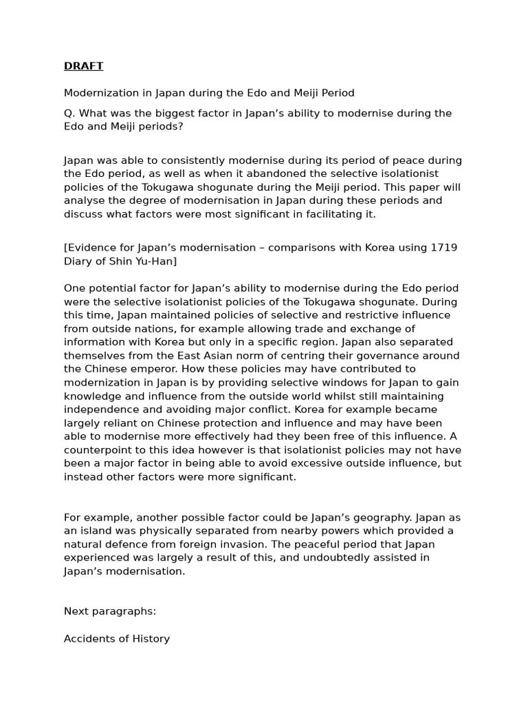 DRAFT Japan Modernisation | PDF