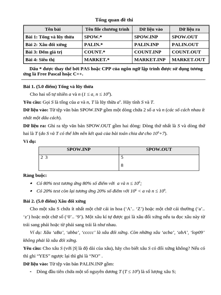 De Thi HSG Tin Hoc 9 Tinh 2021 2022 | PDF