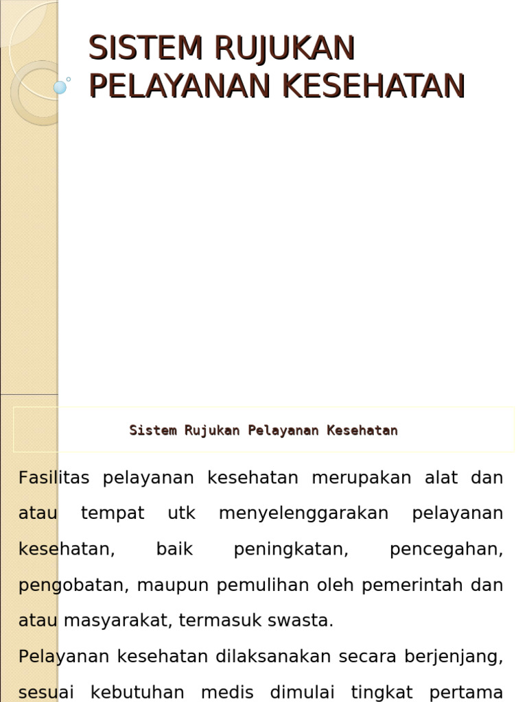 Sistem Rujukan Pelayanan Kesehatan | PDF