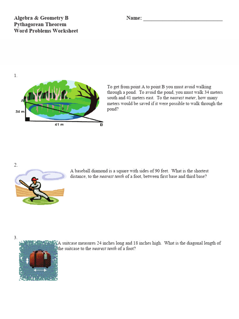 Pythagoras Theorem Homework | PDF
