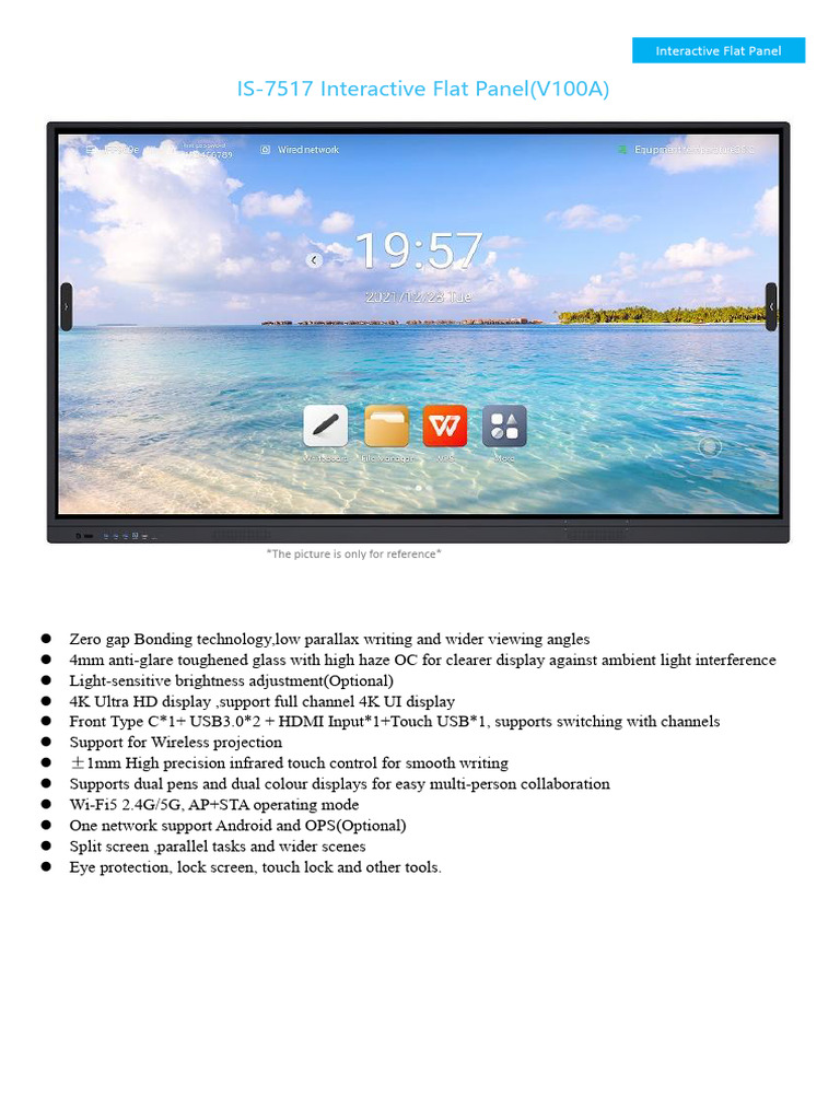 75" Interactive Flat Panel Display | PDF | Hdmi | Display Resolution